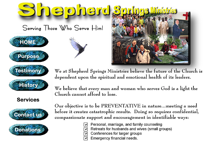 Shepherd Springs Ministries Service page